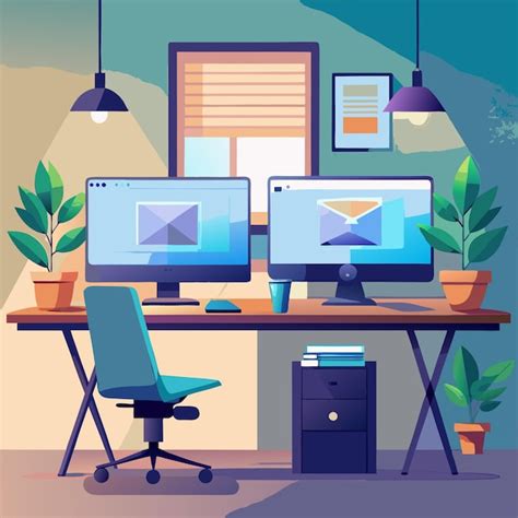 Work Space Interior Premium Ai Generated Vector