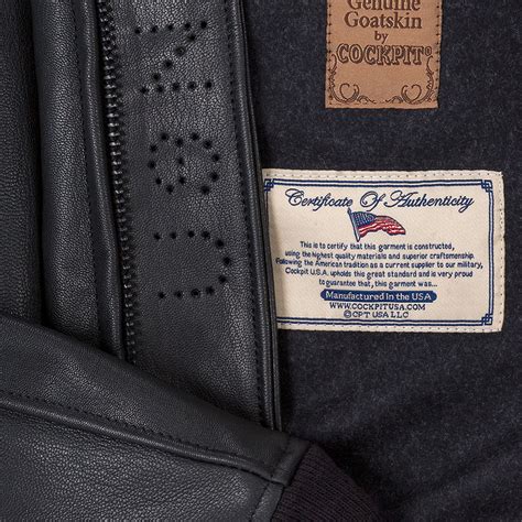 Cockpit Usa Black Leather G 1 Military Spec Jacket Usa Made