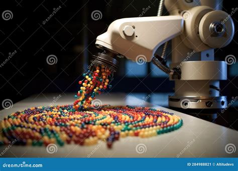 High Precision Robotic Arm Sorting Pills Stock Illustration