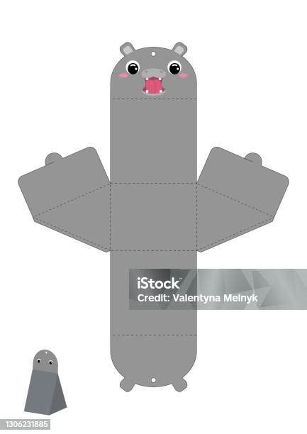 과자 사탕 선물에 대한 파티 호의 상자 하마 디자인 포장 다이 컷 템플릿 어떤 목적 생일 아기 샤워에 대 한 좋은 절단 및 채점