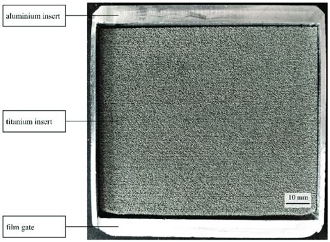 Titanium Insert Placed Within The Aluminium Mould The Insert Was Built Download Scientific
