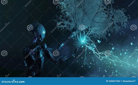 Cybernetic Robot Face On White Background Ai Artificial Intelligence Robot Head Stock Image
