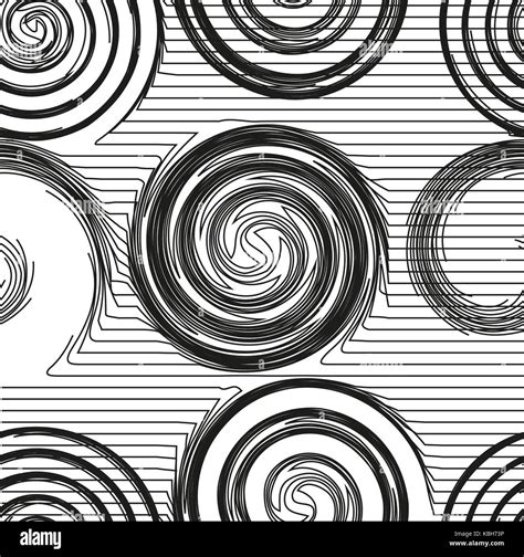 Modern Trendy Minimal Waves Seamless Pattern Black Lines Repeating Texture Hipster Monochrome