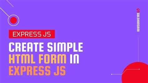 How To Create A Simple Html Form In Express Js Youtube