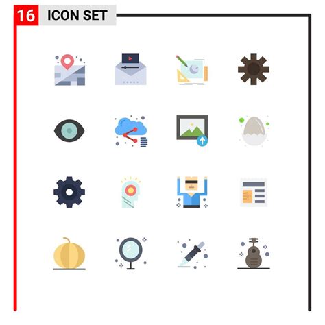 16 Universal Flat Colors Set For Web And Mobile Applications Eye Gear