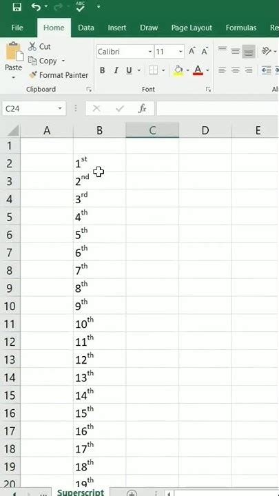 Superscript In Excel Exceltutorial Shorts Ytshorts Youtube