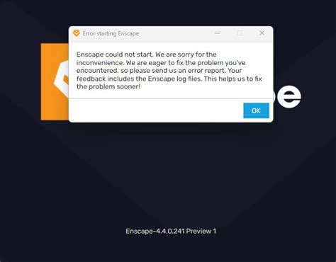 Error Enscape Not Starting Error Bug Reports And License Problems