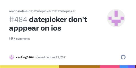 datepicker don t apppear on ios · issue 484 · react native
