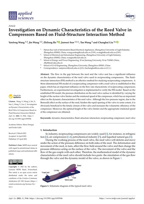 Pdf Investigation On Dynamic Characteristics Of The Reed Valve In