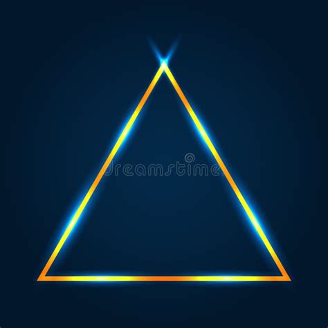 Abstract Neon Triangle With Glowing Lines Vector Design Element Stock Illustration
