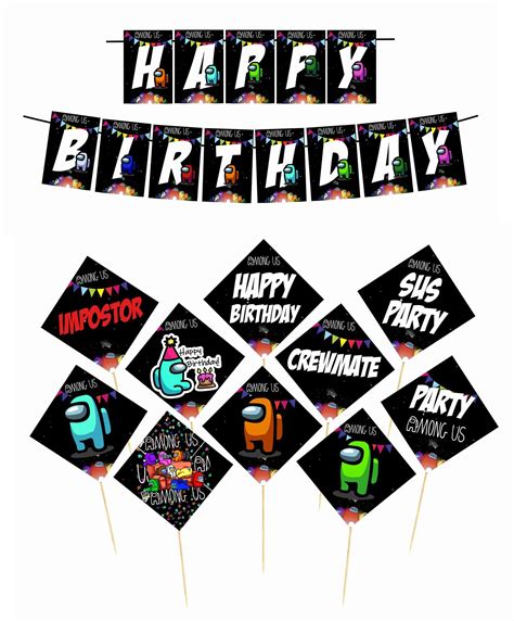 Buy Partyzon Among Us Theme Props Banner Swirls For Among Us Theme