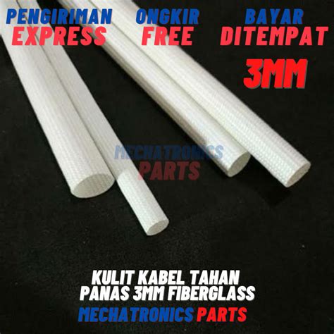 Jual Kulit Kabel Tahan Panas 3mm Fiberglass Anti Api Selongsong Selang