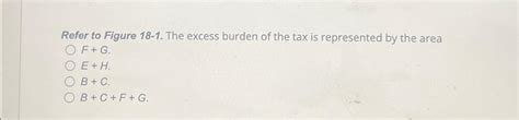 Solved Refer To Figure 18 1 ﻿the Excess Burden Of The Tax