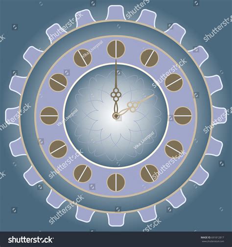 Analog Clock Arrows Vector Illustration Steampunk Stock Vector Royalty Free 691812817