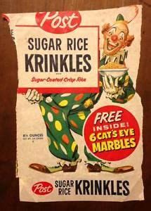 Vintage 1950s Post Sugar Rice Krinkles Cereal Box Wrappercats Eye