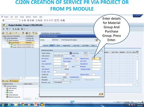 Sap Training Ps Material Pr Service Pr Cost Planning Budgeting Po Creation Pdf