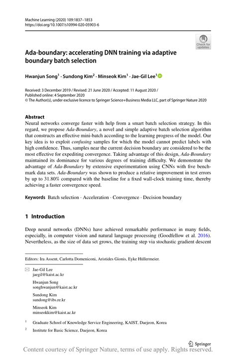 ada boundary accelerating dnn training via adaptive boundary batch