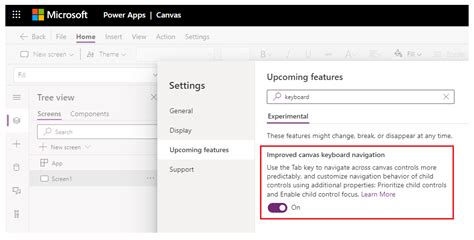 Improved Canvas Keyboard Navigation In Canvas Apps Experimental Power Apps Microsoft Learn