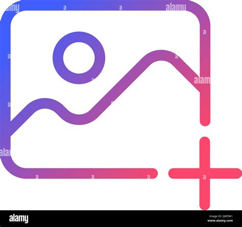Add Picture Pixel Perfect Gradient Linear Ui Icon Stock Vector Image And Art Alamy