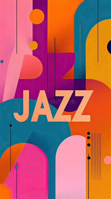 Bold Abstract Jazz Design With Vibrant Overlapping Shapes And Dynamic
