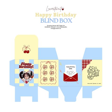 Templet Blind Box Birthday Di 2025 Pola Kotak Sampul Buku Sketsa