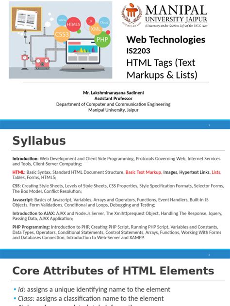 05 Html Tags Text Markups Lists Pdf