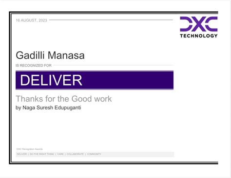 manasa g on linkedin recognized