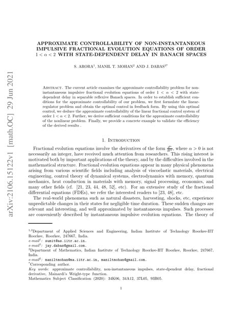 Pdf Approximate Controllability Of Non Instantaneous Impulsive