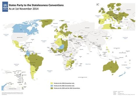 Map States Party To The Statelessness Conventions