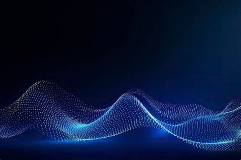 Premium Ai Image Dynamic Blue Particle Wave Abstract Sound