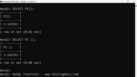 Mysql Pi Function Testingdocs