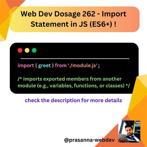 Web Dev Dosage 262 Import Statement In Javascript Es6 🔗 Webdevelopment Javascript