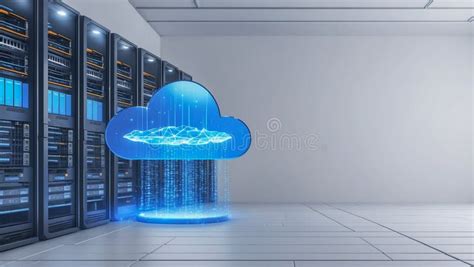 Futuristic Data Center With Cloud Technology Visualization Stock
