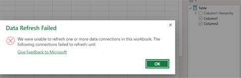error in pivot table in excel using power bi datas microsoft fabric community