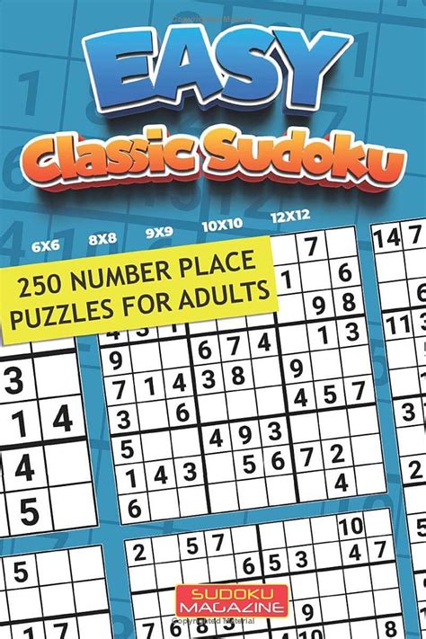 Easy Classic Sudoku Number Place Puzzles For Adults Sudoku Magazine