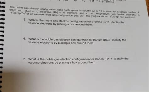 Solved The Noble Gas Electron Configuration Uses Noble Gases Chegg