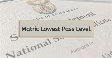 What Does Matric Pass Level Mean Searche