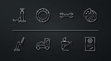 세트 라인 자동차 공기 펌프 앞 유리 와이퍼 캘리퍼스와 브레이크 디스크 페인트 스프레이 건 운송 트럭 타이어 휠 자동 서비스