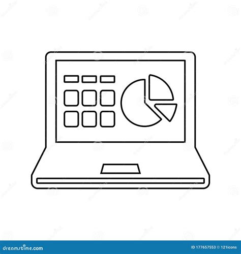 Statistics Outline Icon Analytics Charts Diagram Graph Report Stock Illustration
