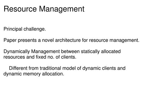 Ppt Dynamic Resource Management In A Static Network Operating System