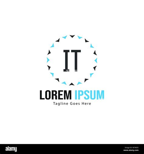 Initial It Logo Template With Modern Frame Minimalist It Letter Logo