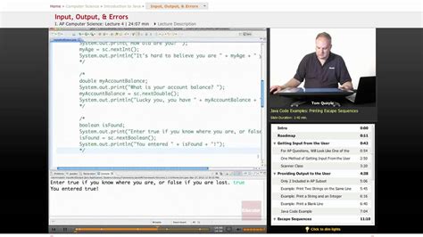 Ap Compsci Lesson Input Output And Errors Youtube