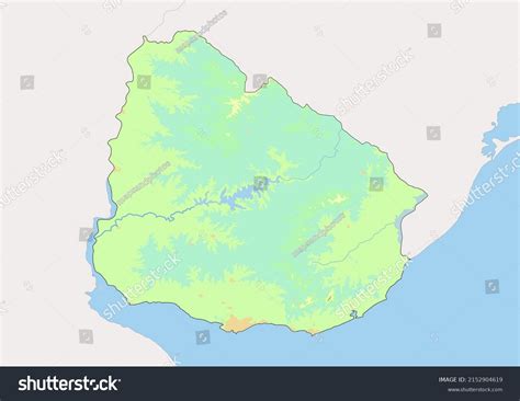 High Detailed Vector Uruguay Physical Map Stock Vektor Royaltyfri
