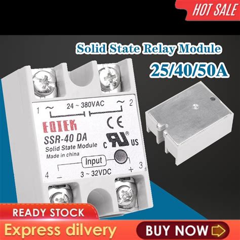 Jual Solid State Relay Module SSR 40DA 24V 380V AC SSR 40DA DC AC Switching High Power ORIGINAL