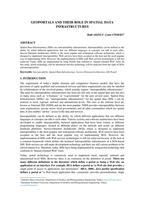 Pdf Geoportals And Their Role In Spatial Data Infrastructures