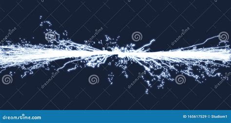 Electricity Lighting Effects Array With Dynamic Particles Glowing Points Stock Vector
