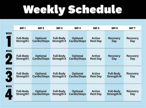 Beginner Workout Plan 4 Week Strength Training Cardio Program