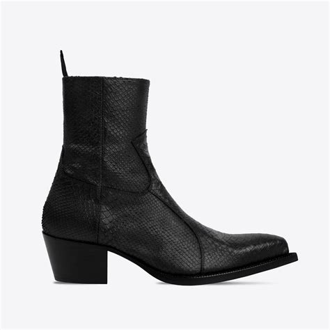 dante 65mm side zip boots black python effect leather fromthefirst