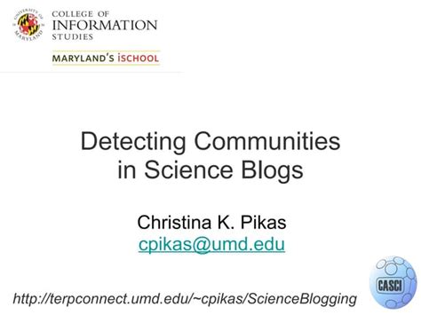 Detecting Communities In Science Blogs Ppt