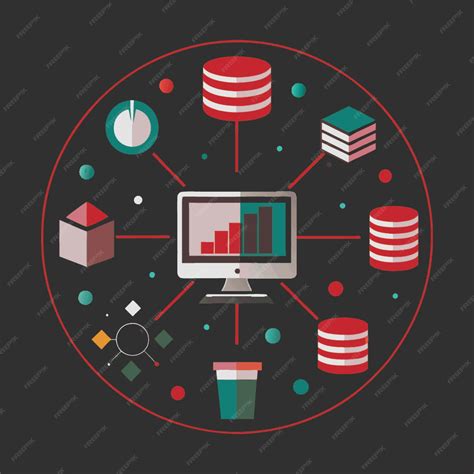 Technology Concept Flat Vector Style Illustration Featuring Data Design